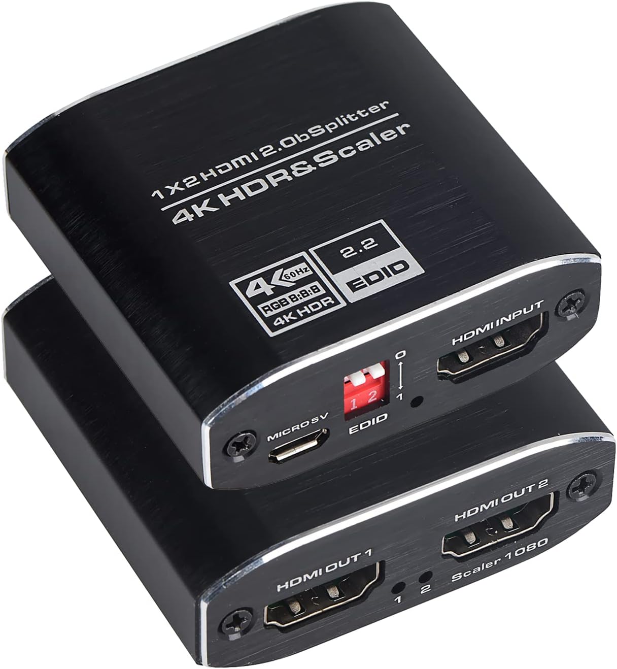 Amazon.com: 4K HDMI Splitter 1 in 2 Out, HDMI Splitter 1 to 2 Amplifier ...
