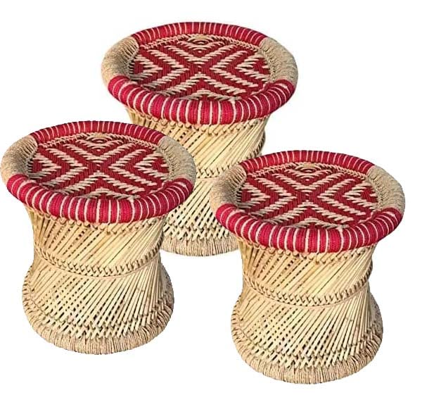 Shanvi Handicraft ! Pure Handmade and Natural Bamboo Mudda Stool with ...