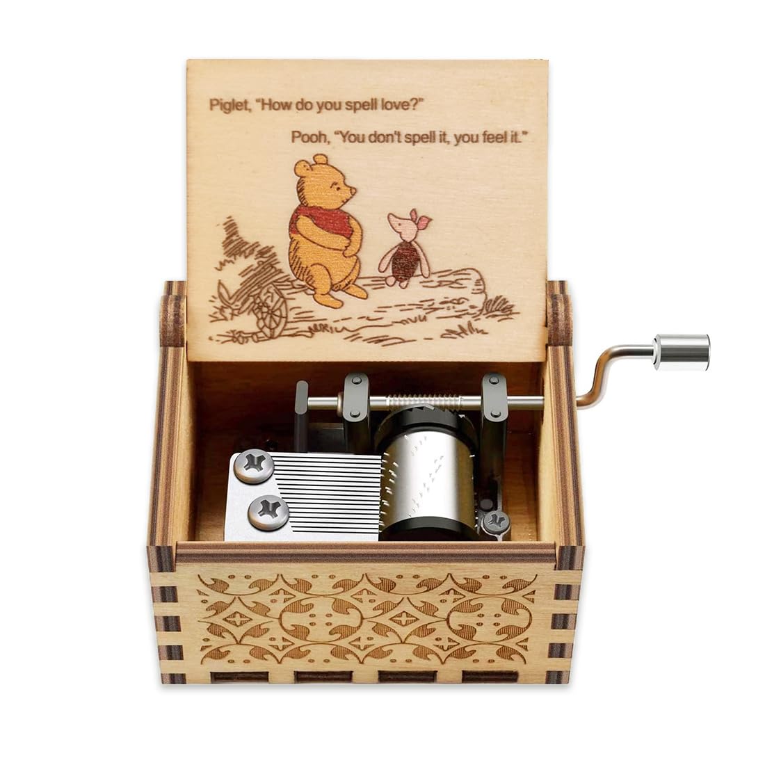 Amazon.com: Pooh Music Box Gift, Pooh Saying Wooden Music Box Gift for ...