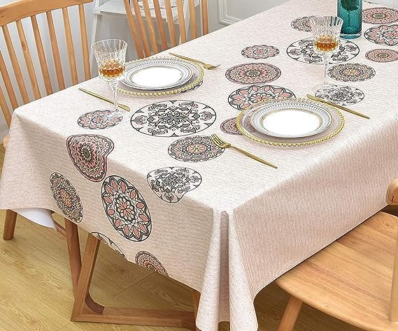 Amazon.com: Yofori Table Cloth Heavy Duty Vinyl Tablecloth for ...