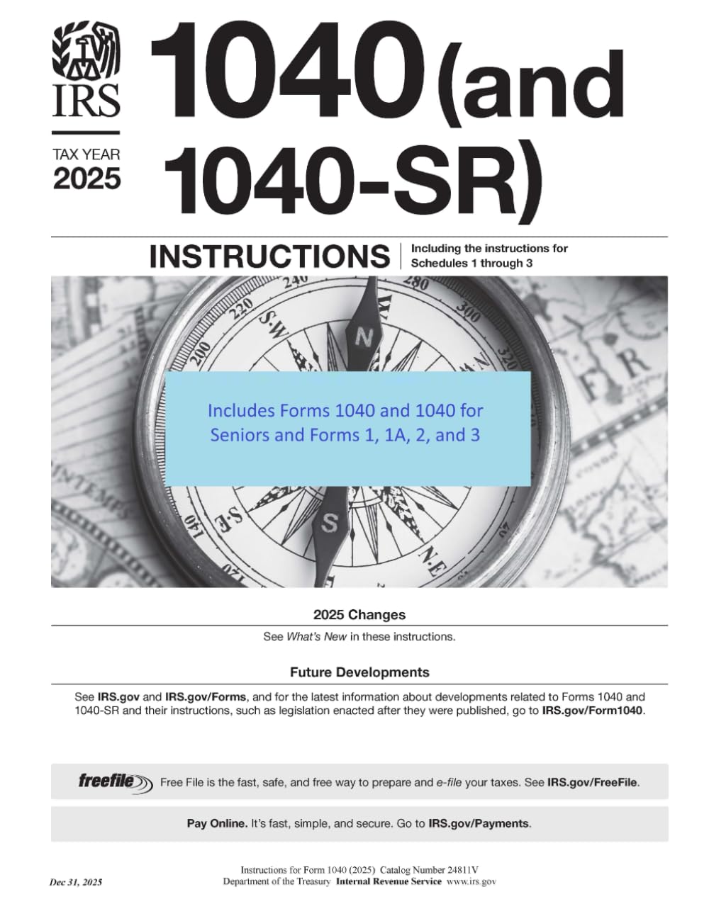 Amazon.com: 2025 IRS 1040 and 1040-SR Instructions and forms, including ...