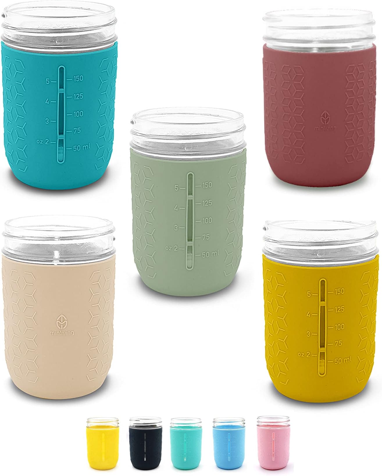 Amazon.com: Xumbtvs 32oz Wide Mouth Mason Jar Sleeve, 4 Pcs Insulated ...