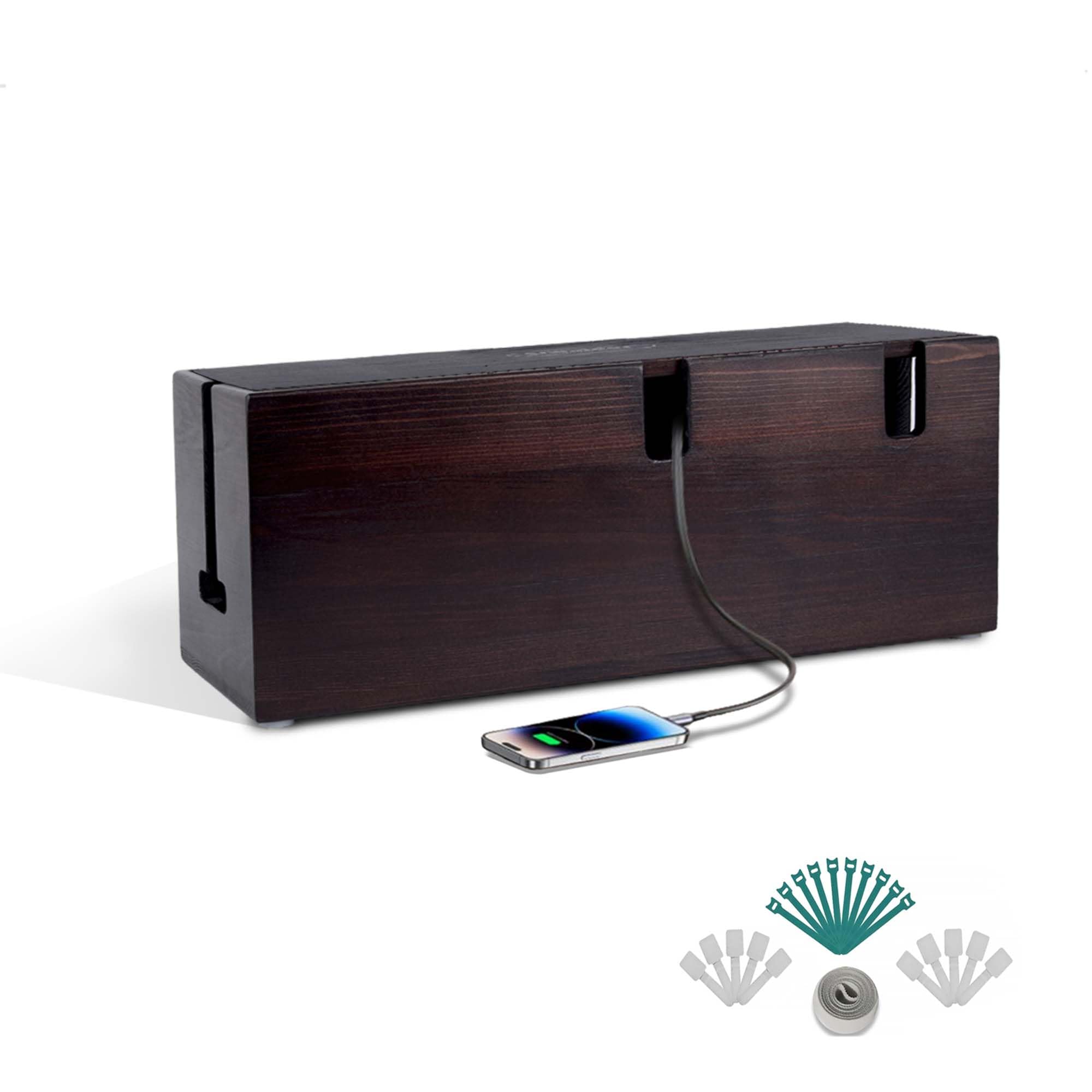 Amazon.com: Cherry Color Large Cable Box.Cable Organizer Box-Cable ...