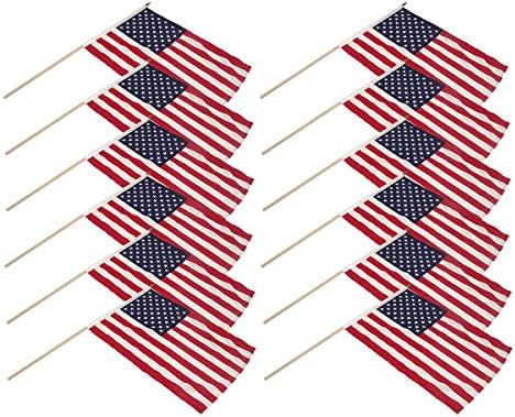 Amazon.com : Super Tough US Stick Flag 8" x 12"- 24" Wood Stick with ...