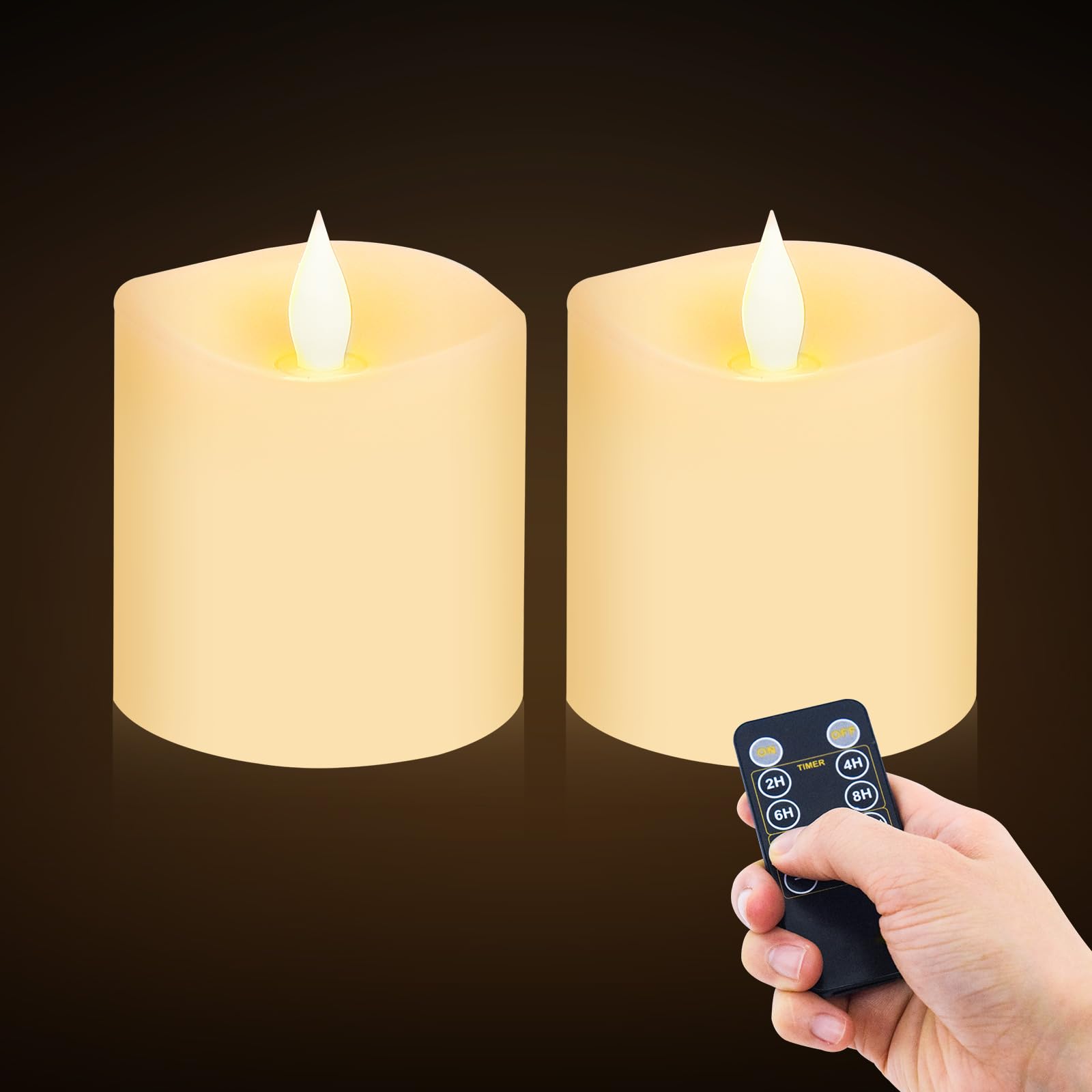 Amazon.com: milysoek 3x3 Flameless Candles Battery Operated with Remote ...
