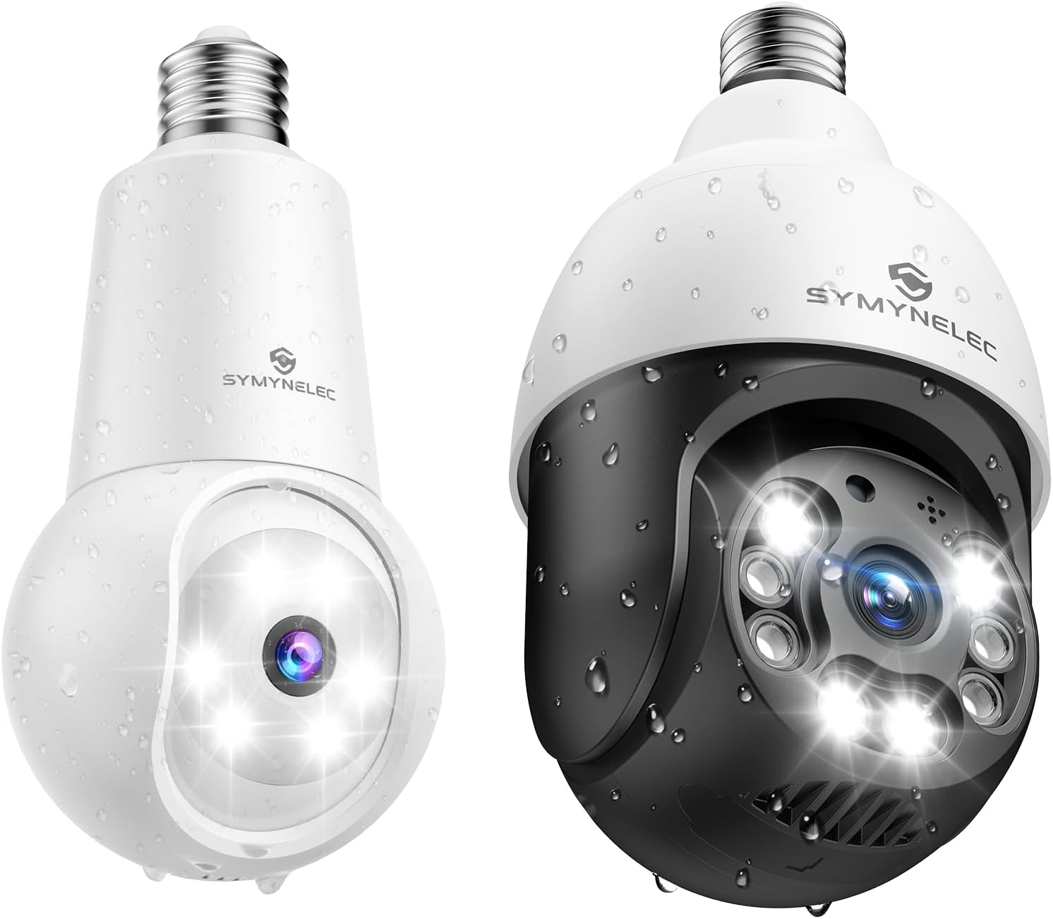 Amazon.com : SYMYNELEC 2PCS Light Bulb Security Camera Outdoor ...