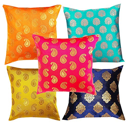 Buy Pink Parrot- Art Silk Multi Colour-Cushion Cover with Zipper 12x12 ...