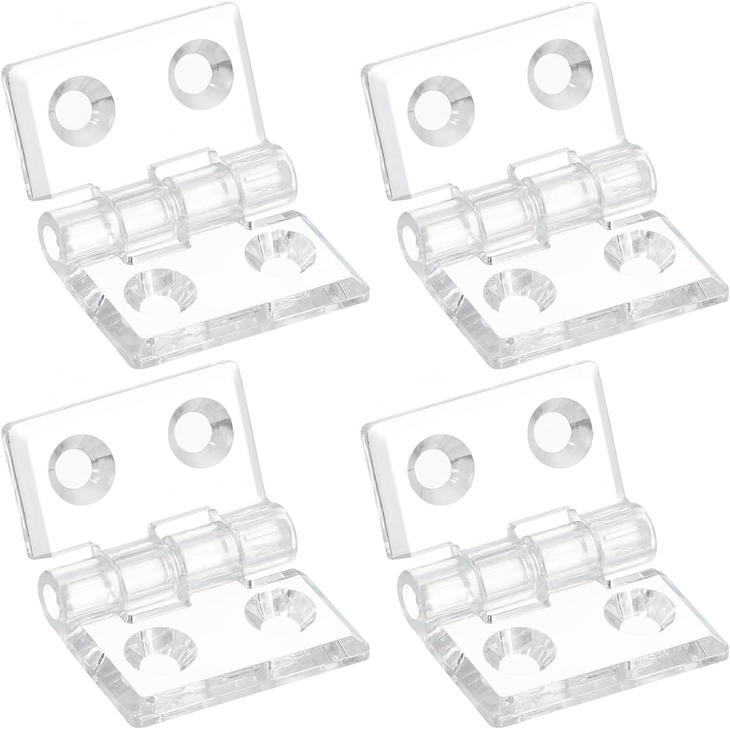 uxcell 4Pcs Acrylic Hinges, 1 x 1.38 Inch Mini Hardware Folding Hinges ...