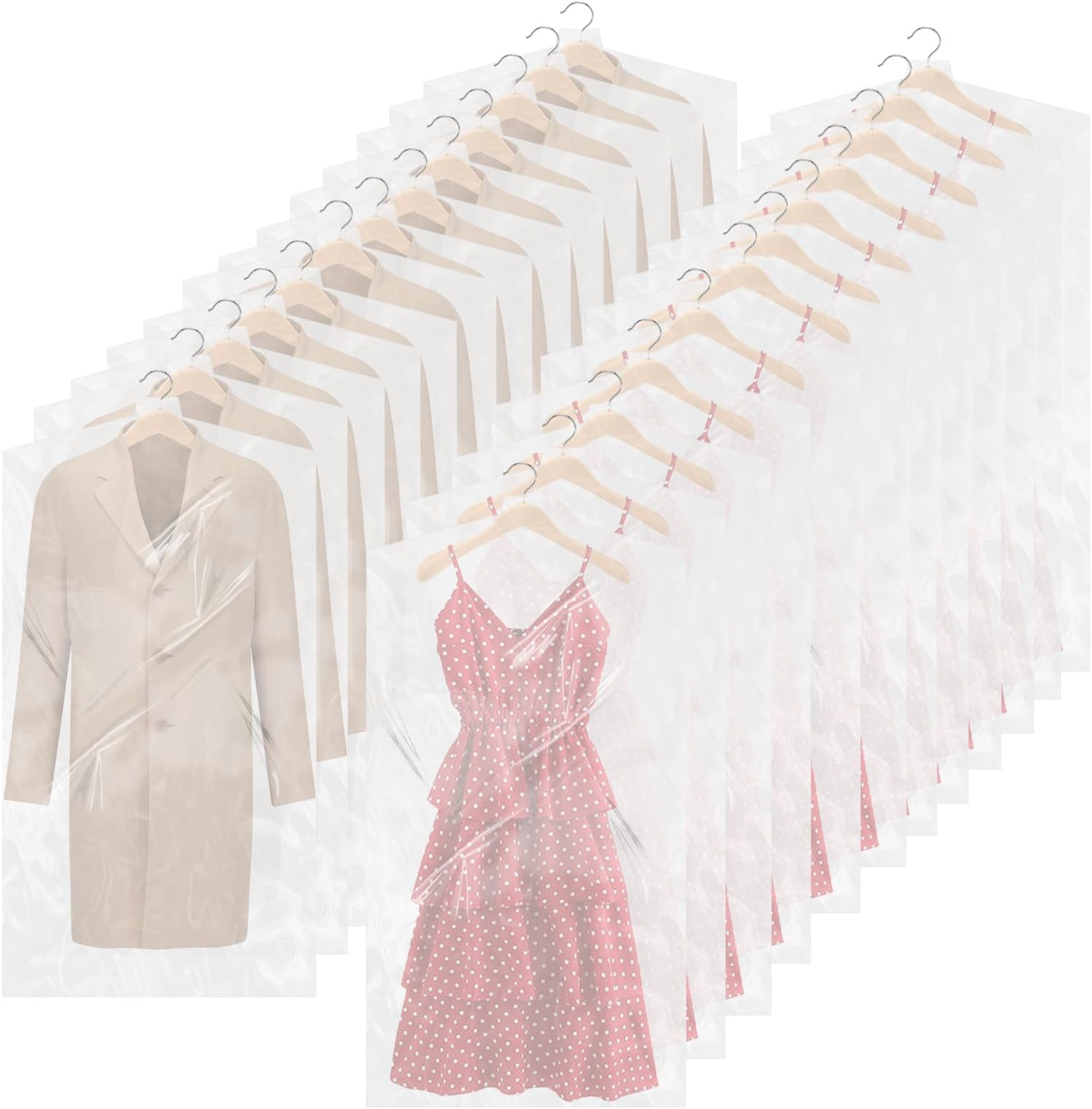 Amazon.com: Bezall 10 Pack Clear Plastic Clothes Covers, 27.5 Inch Dry ...