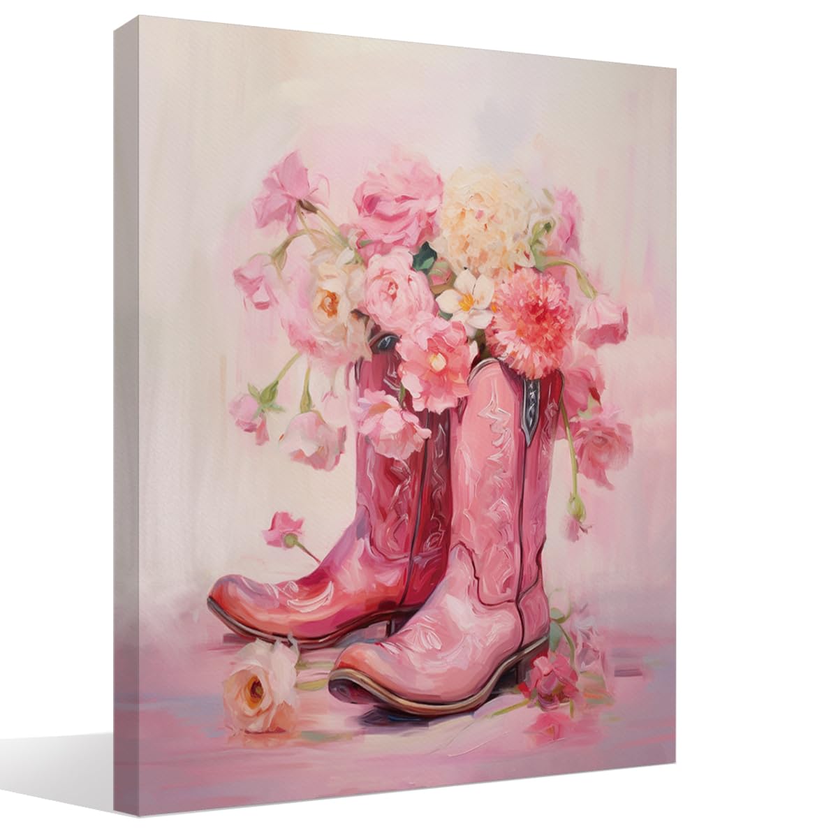 Amazon.com: BIWSHA Pink Preppy Cowgirl Wall Art - Preppy Room Decor ...
