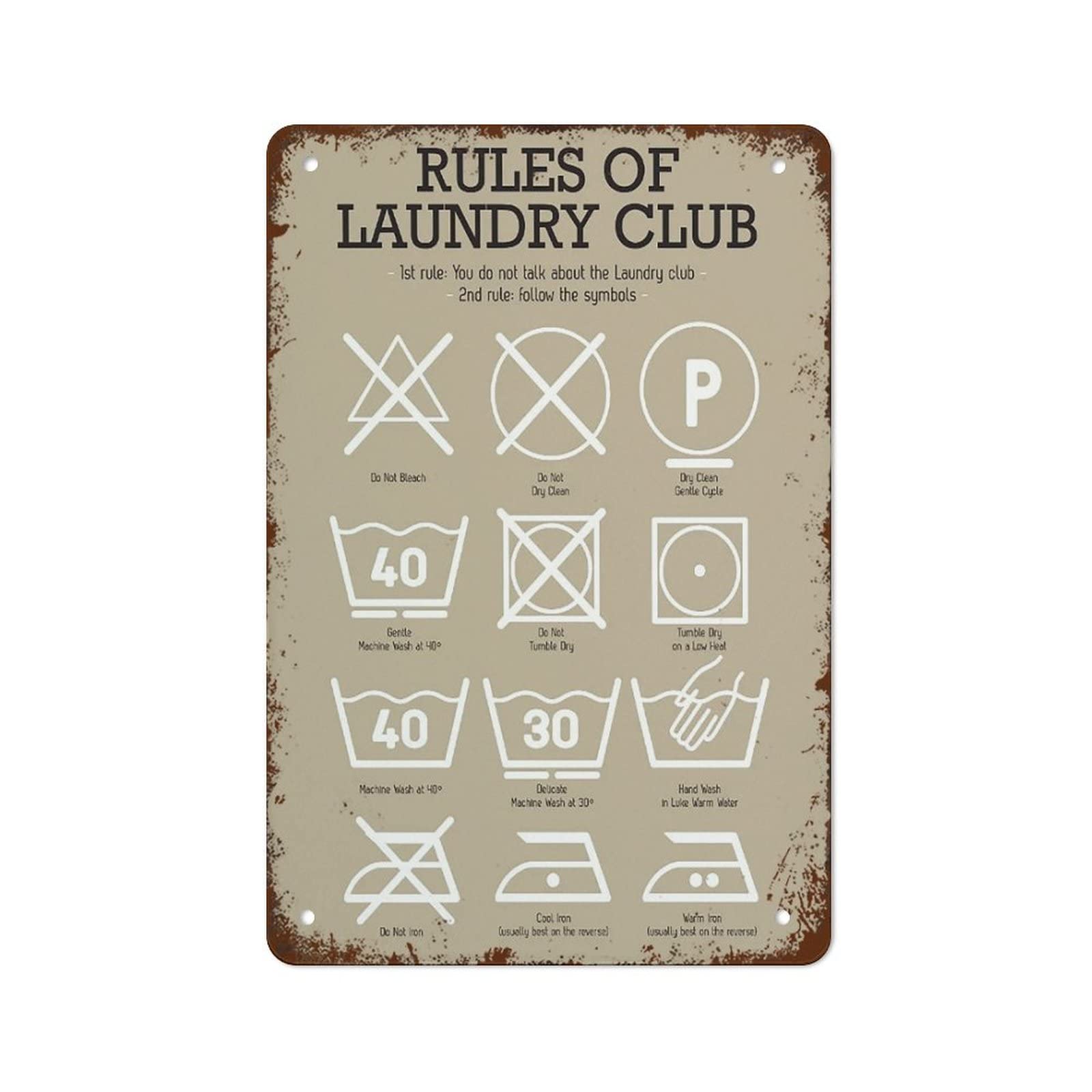 Amazon.com : Poster Kitchen Laundry Club Art Laundry Symbols Mid ...