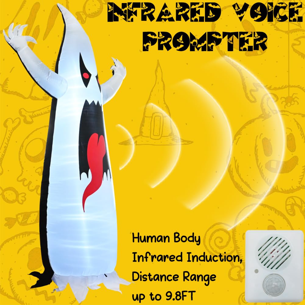 10.3FT Halloween Inflatables Grim Reaper, Spooky Ghost with Sounder ...