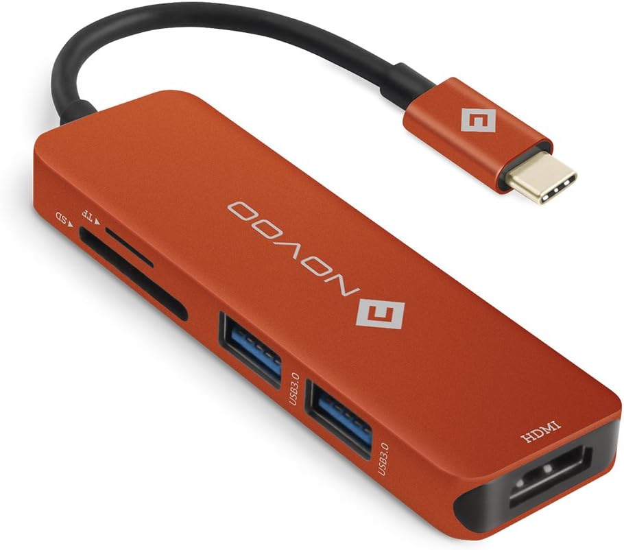 Amazon.com: NOVOO USB C Hub 5 in 1 with HDMI 4K Adapter, 2 USB 3.0 ...