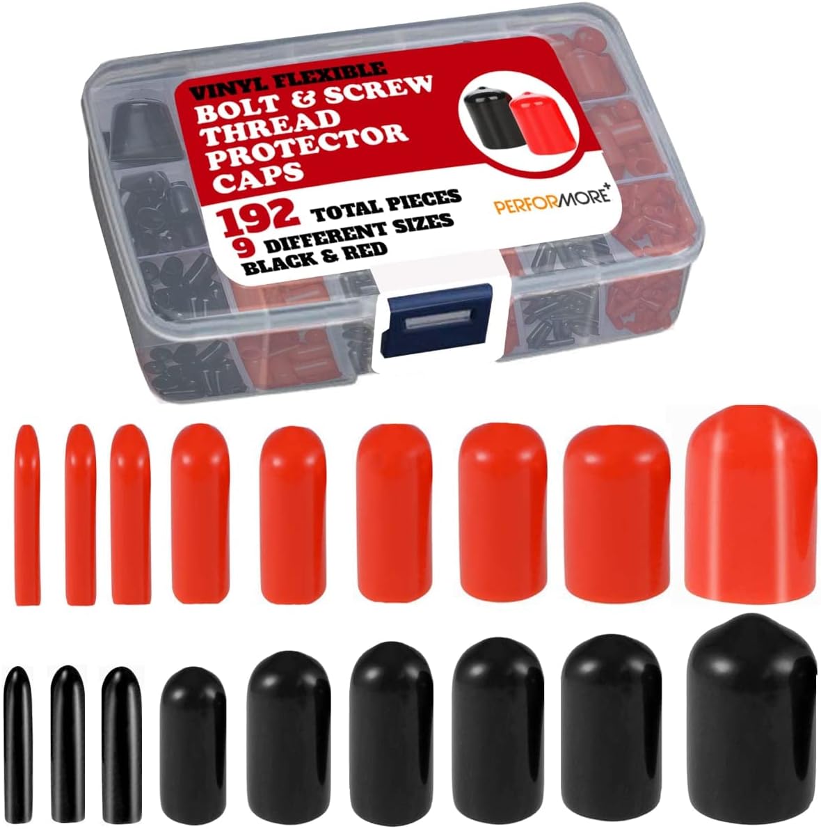 uxcell 50pcs Round Rubber End Caps 1/4" 3/8" 1/2" 5/8" 3/4" Black Vinyl ...