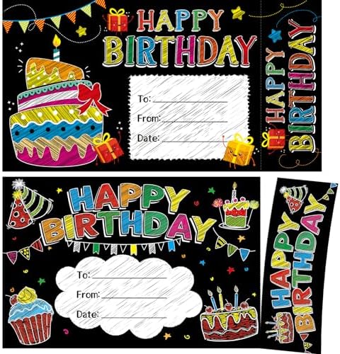 Amazon.com : Fancy Land Chalkboard Happy Birthday Certificates with ...