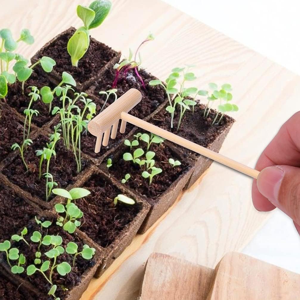 Yardwe 10pcs Zen Garden Rake Tabletop Rock Garden Tiny Little Wooden ...