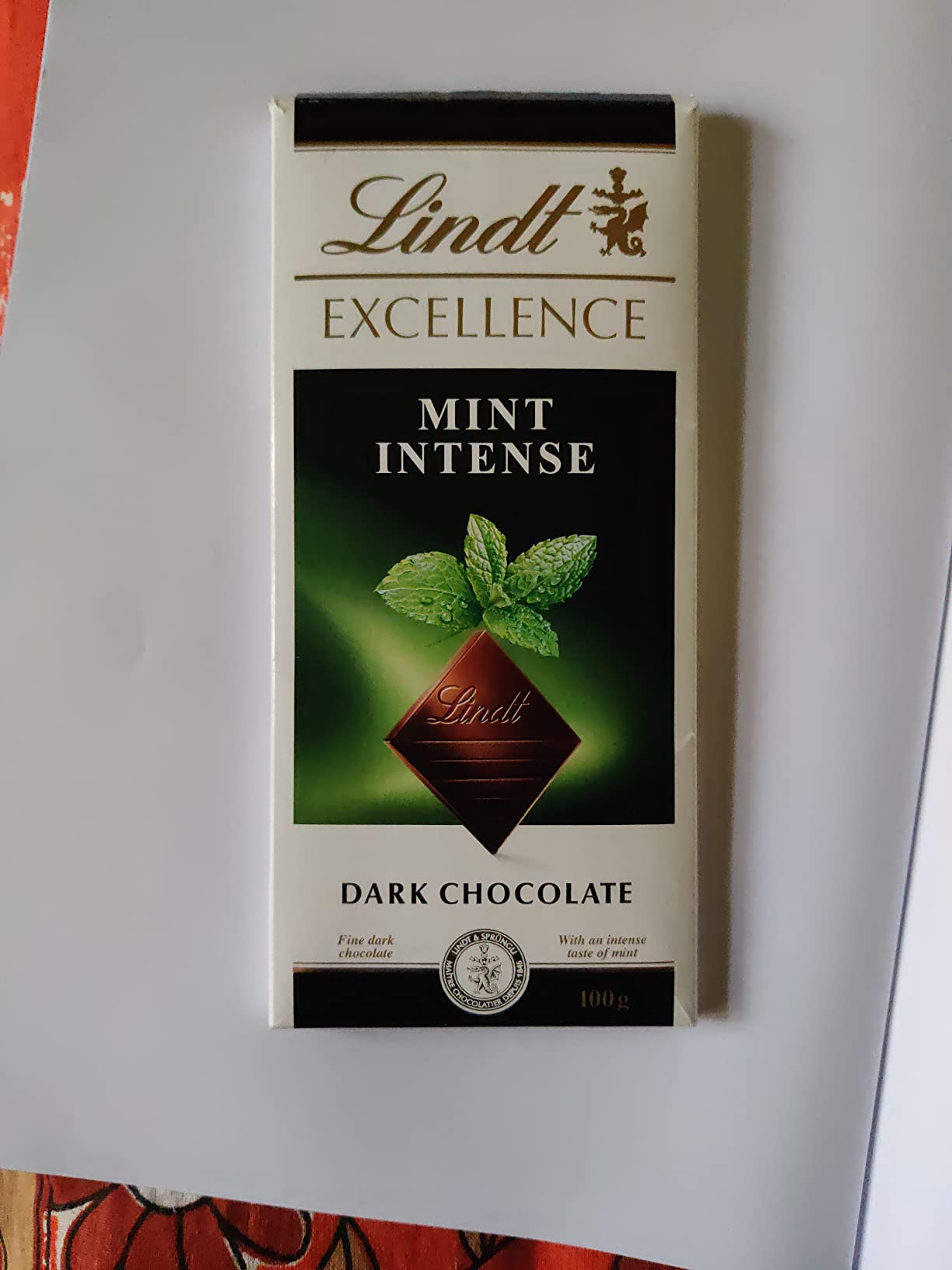 Lindt Excellence Mint Intense Dark Chocolate, 3.53 oz ℮ 100 g : Amazon ...