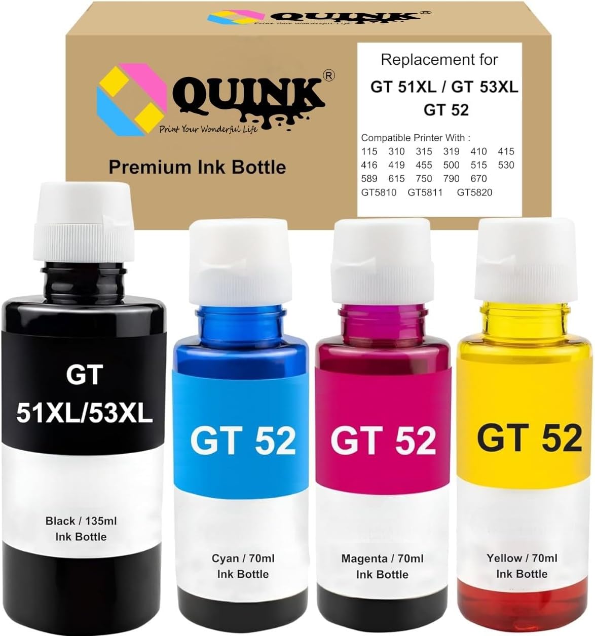HP GT53 90ml Black Original Ink Bottle : Amazon.in: Office Products