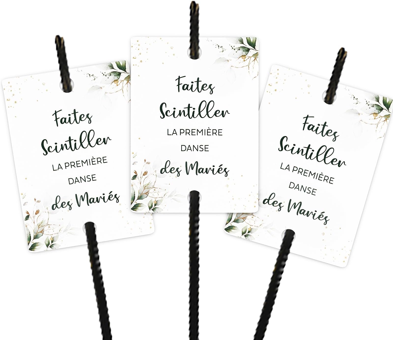 100Pcs Étiquette pour Cierge Magique Mariage “Faites scintiller l ...