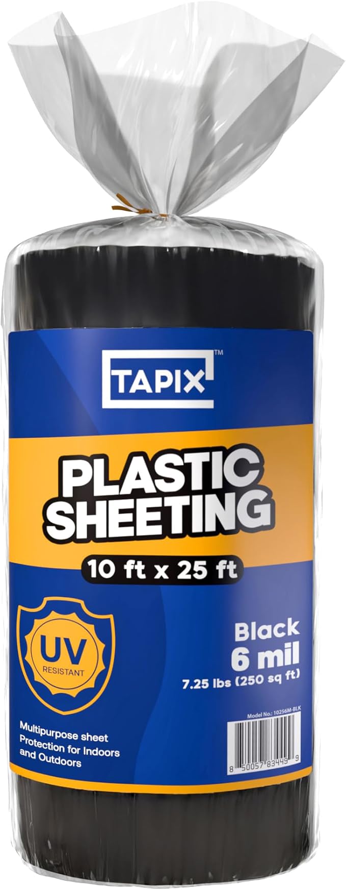 Plastic Sheeting (10' x 25') Long, 6 Mil (Black) - UV Protection Poly ...