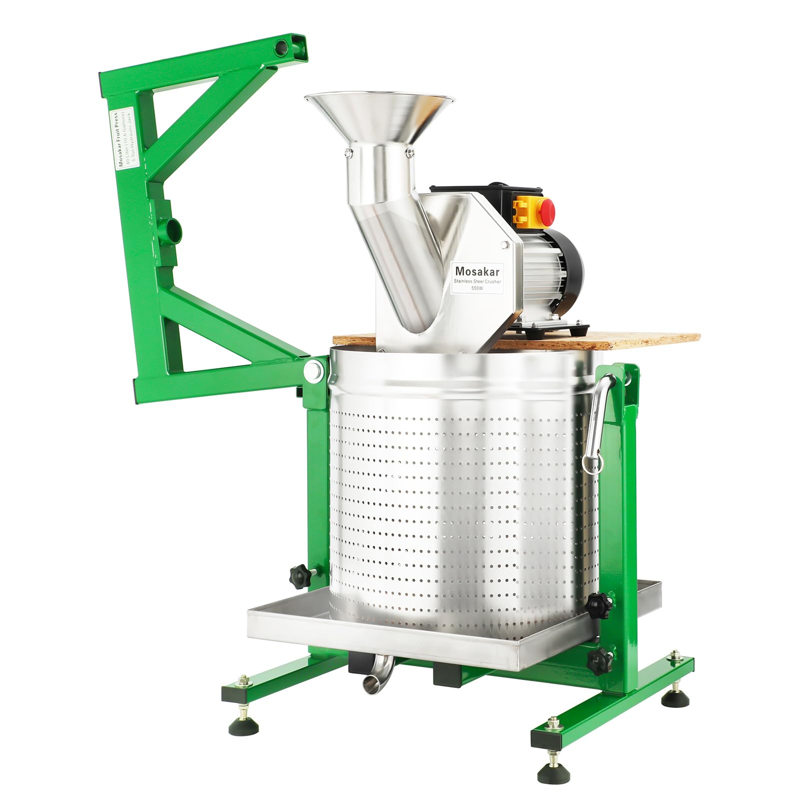 Amazon.com: 550W Mosakar Fruit Apple Crusher Grinder Combo with 10.6 ...