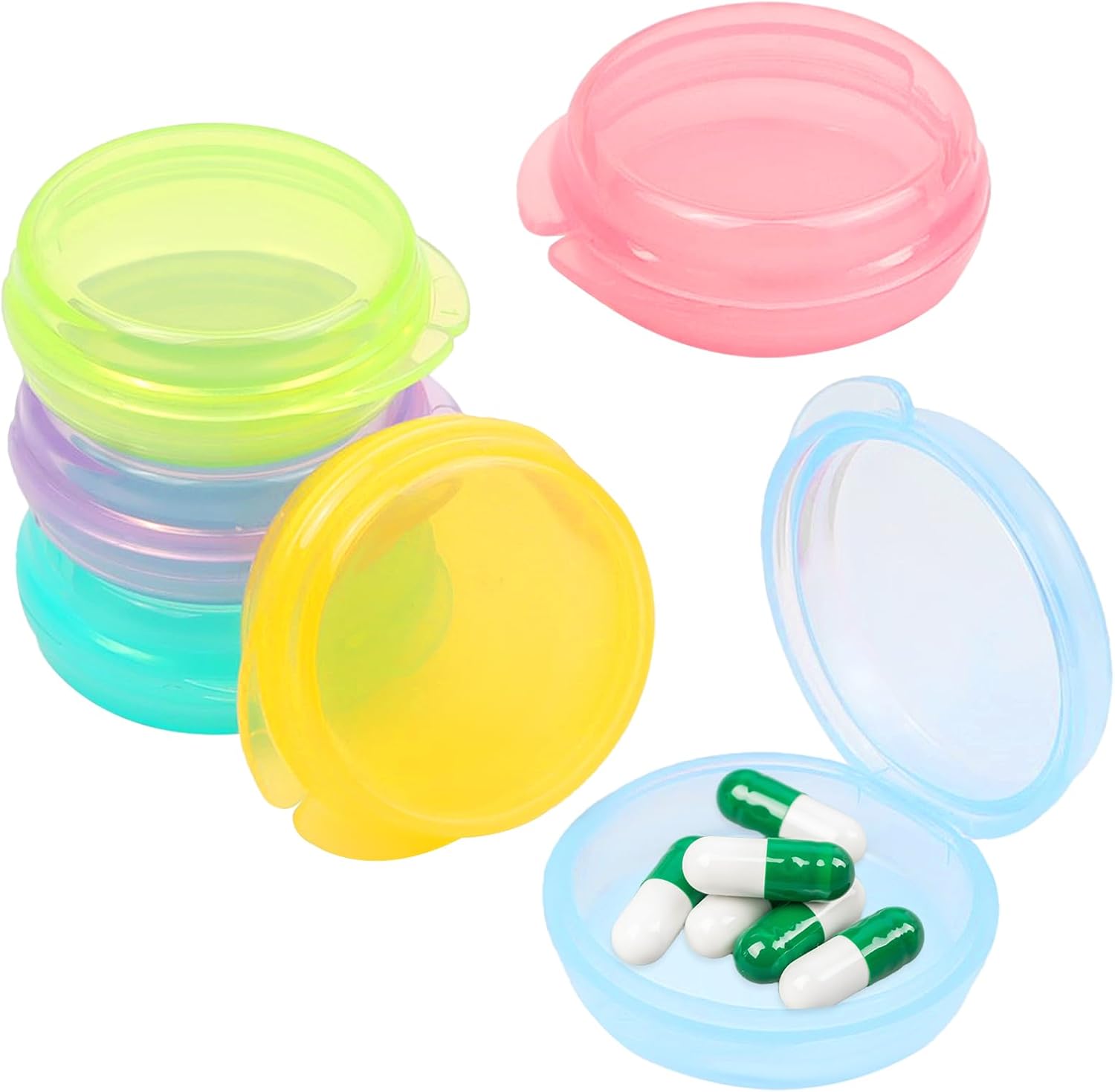 6PCS Small Pill Box, Travel Mini Tablet Box, Portable Daily Mini Tub ...