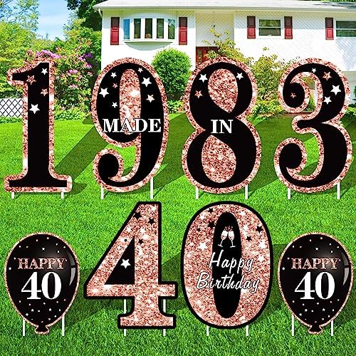 Amazon.com : 40th Birthday Decorations 8 Piece Yard Sign for Women ...
