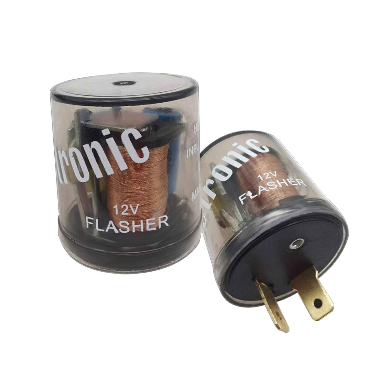 Amazon.com: GKmow 2 PCS Car 2 Pin Flasher, 20A 12V Transparent Round ...