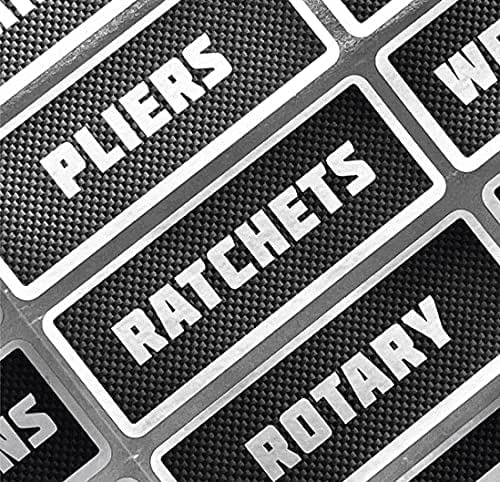 Amazon.com: Metallic Carbon Fiber Tool Box Organization Labels ...