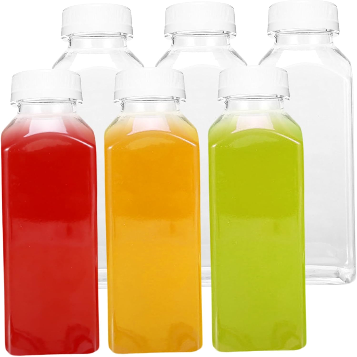 Amazon.com: sdybjml Plastic Juice Bottles with Caps 6Pcs 350ml/12oz ...