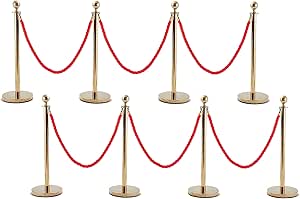 Amazon.com: Stanchion Rope, Crowd Control Rope Barrier 8 Pcs Crowd ...