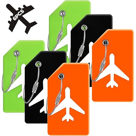 Amazon.com: 6 Pack Silicone Luggage Tag 3 Colors Luggage Suitcases Tags for Travel Luggage Name ...