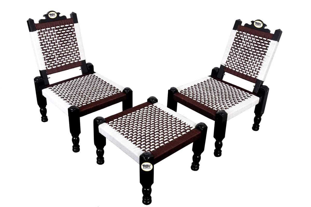 THE ROYAL CRAFTS Traditional handicrafts Brown and White Resham Rope ...