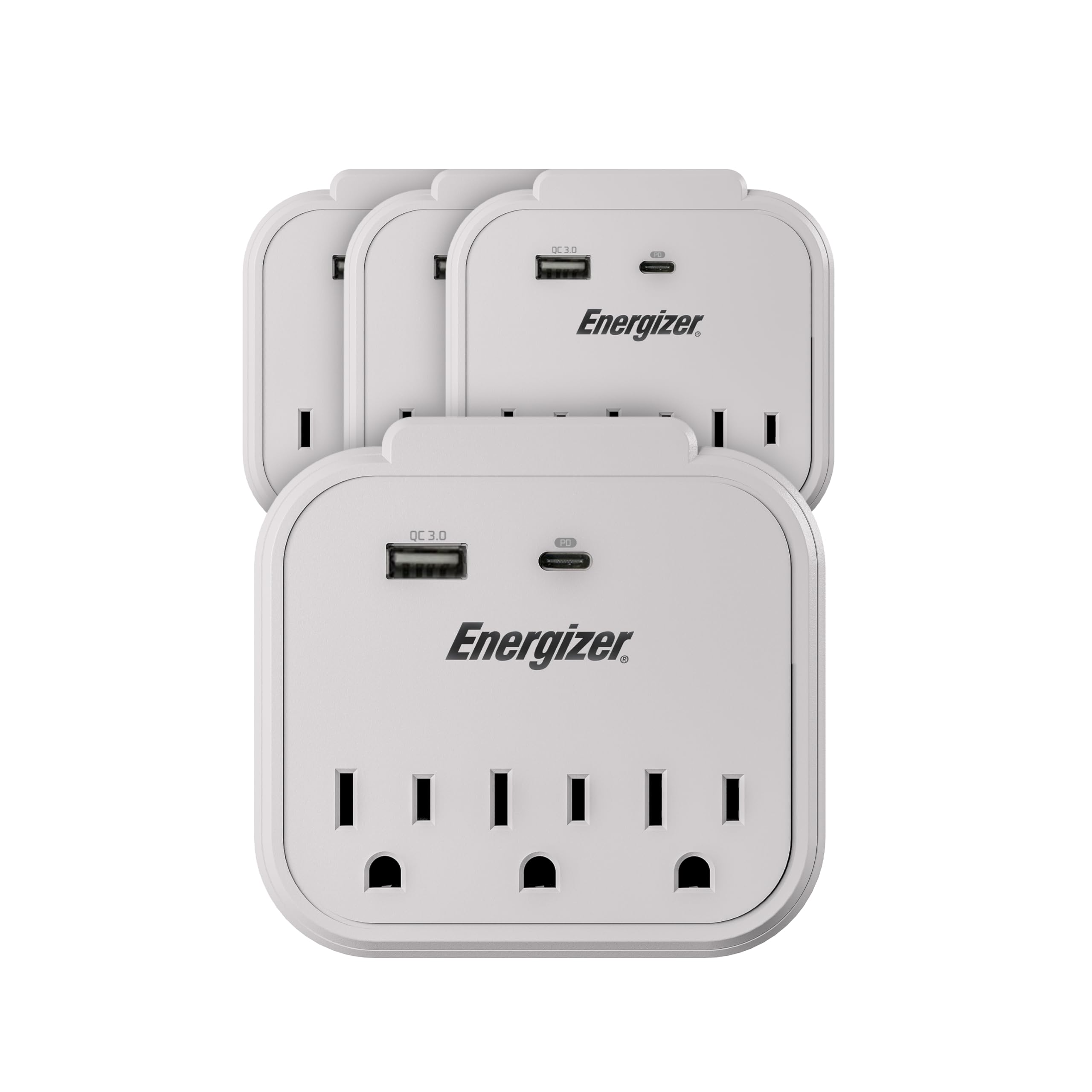 Amazon.com: Energizer 4 Packs of 5 Device Fast Charging Multi Plug Wall ...