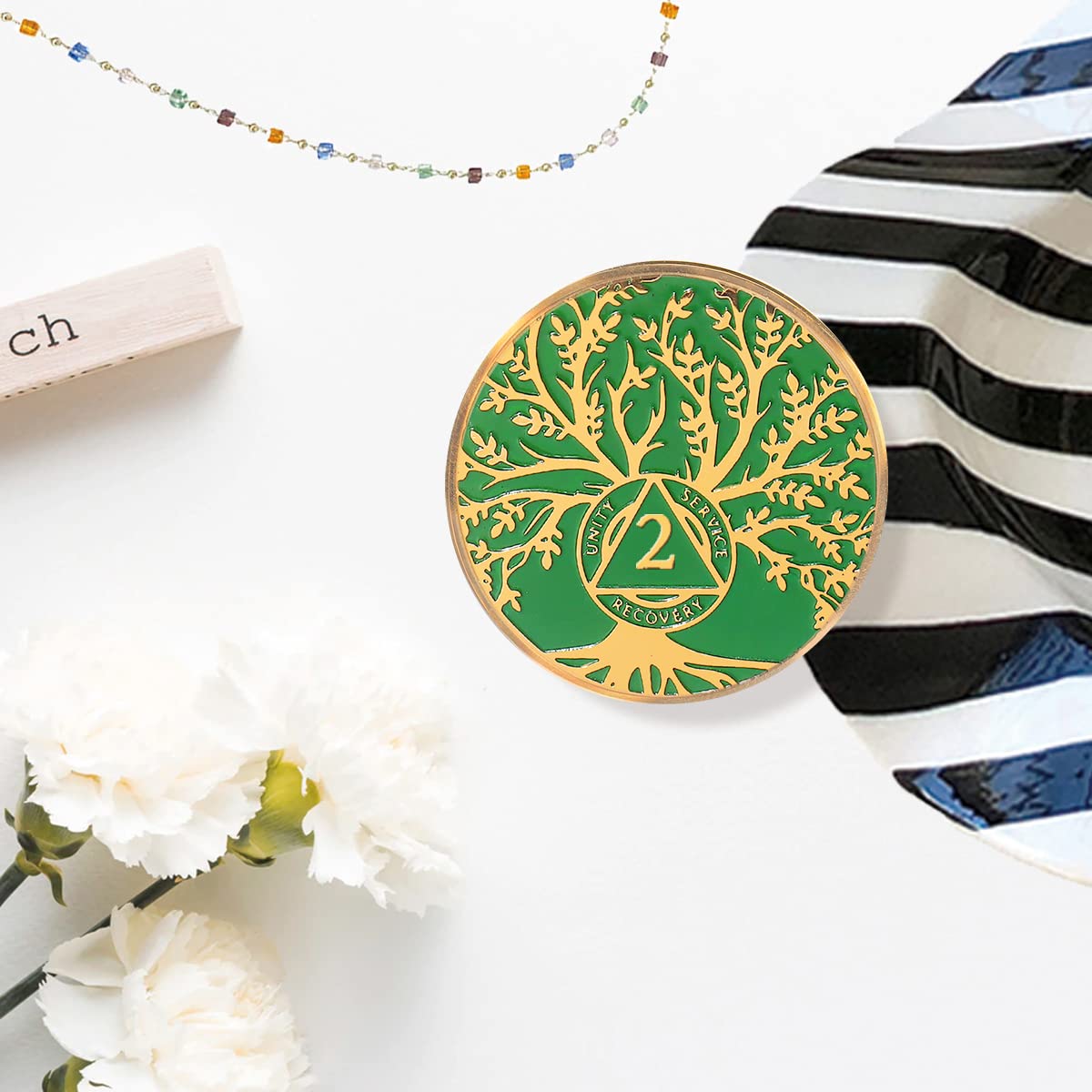 Snapklik.com : 2 Years Sobriety Chip,Tree Of Life One Chip,AA Recovery ...