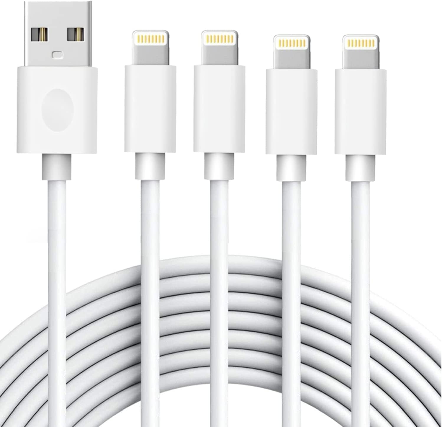 Amazon.com: iPhone Charger 6ft 4 Pack Apple MFi Certified Lightning ...