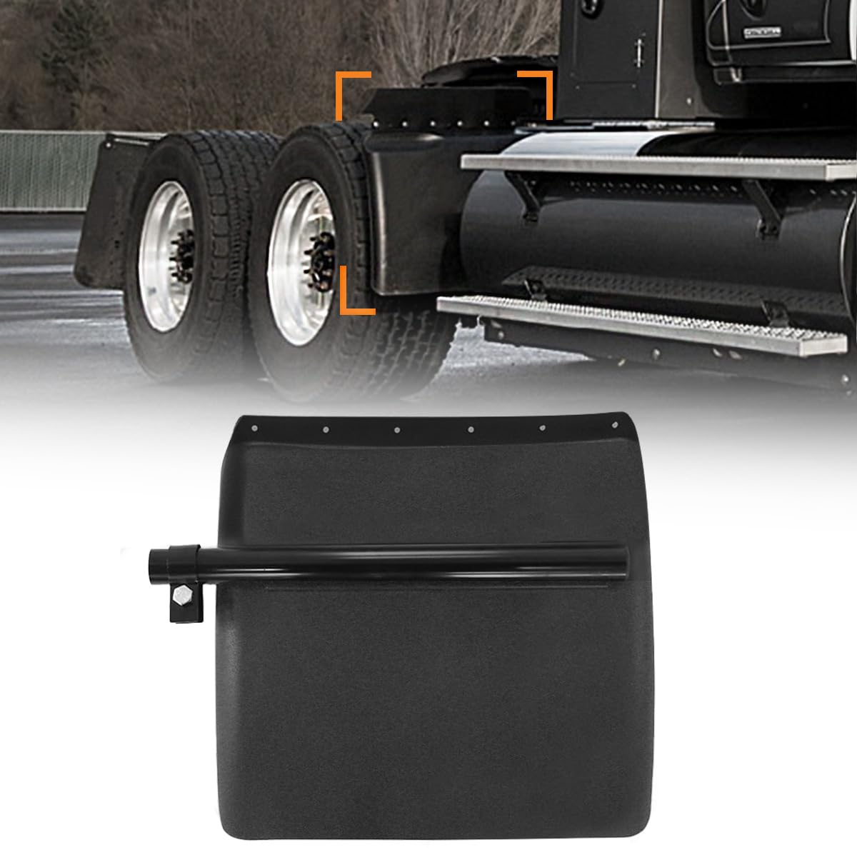 Amazon.com: Poly Quarter Fenders for Semi Truck, 24" x 24" Black ...