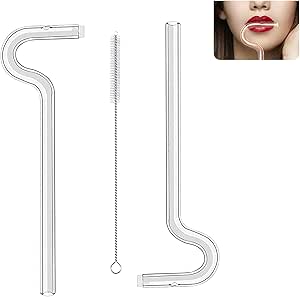 Amazon.com: BASESILK 2PCS Anti Wrinkle Straw, Reusable Glass Set ...