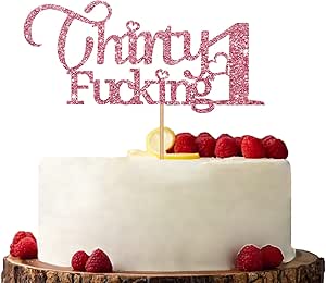 Amazon.com: Rose Gold Thirty One Cake Topper, Happy 31st Birthday Cake ...