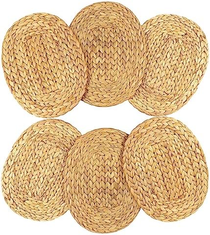Amazon.com: DAJAMAI Oval Woven Placemats Set of 6, Natural Water ...