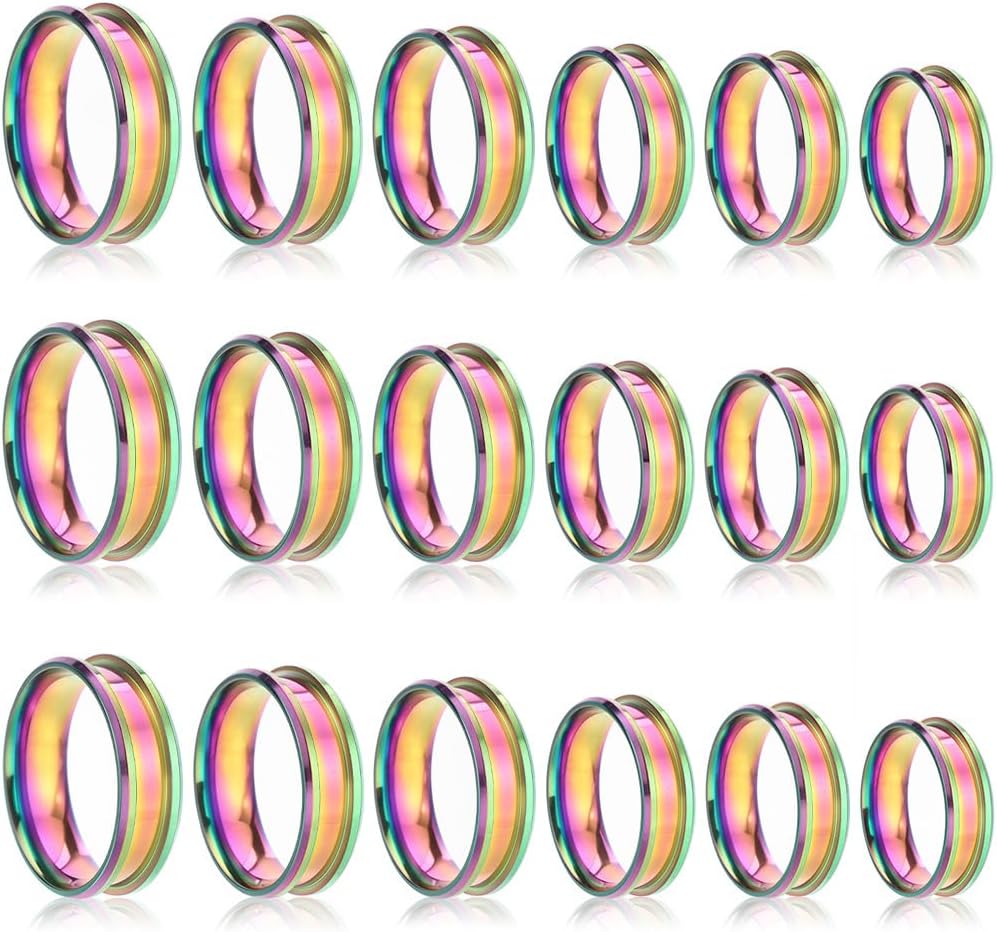 Amazon.com: SUNNYCLUE 1 Box 18Pcs Ring Cores Inlay Ring Blanks ...