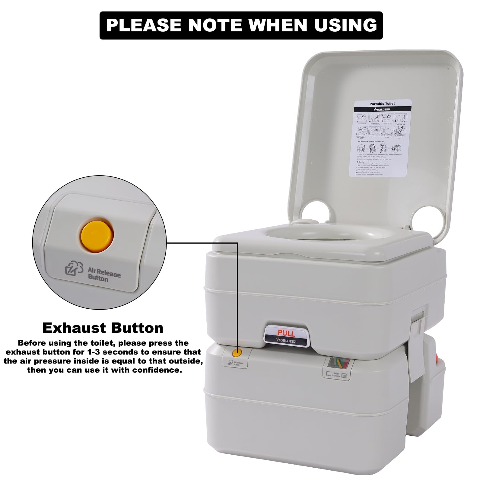 Upgraded Portable Toilet for Camping with 5.3 Gallon Waste Tank ...