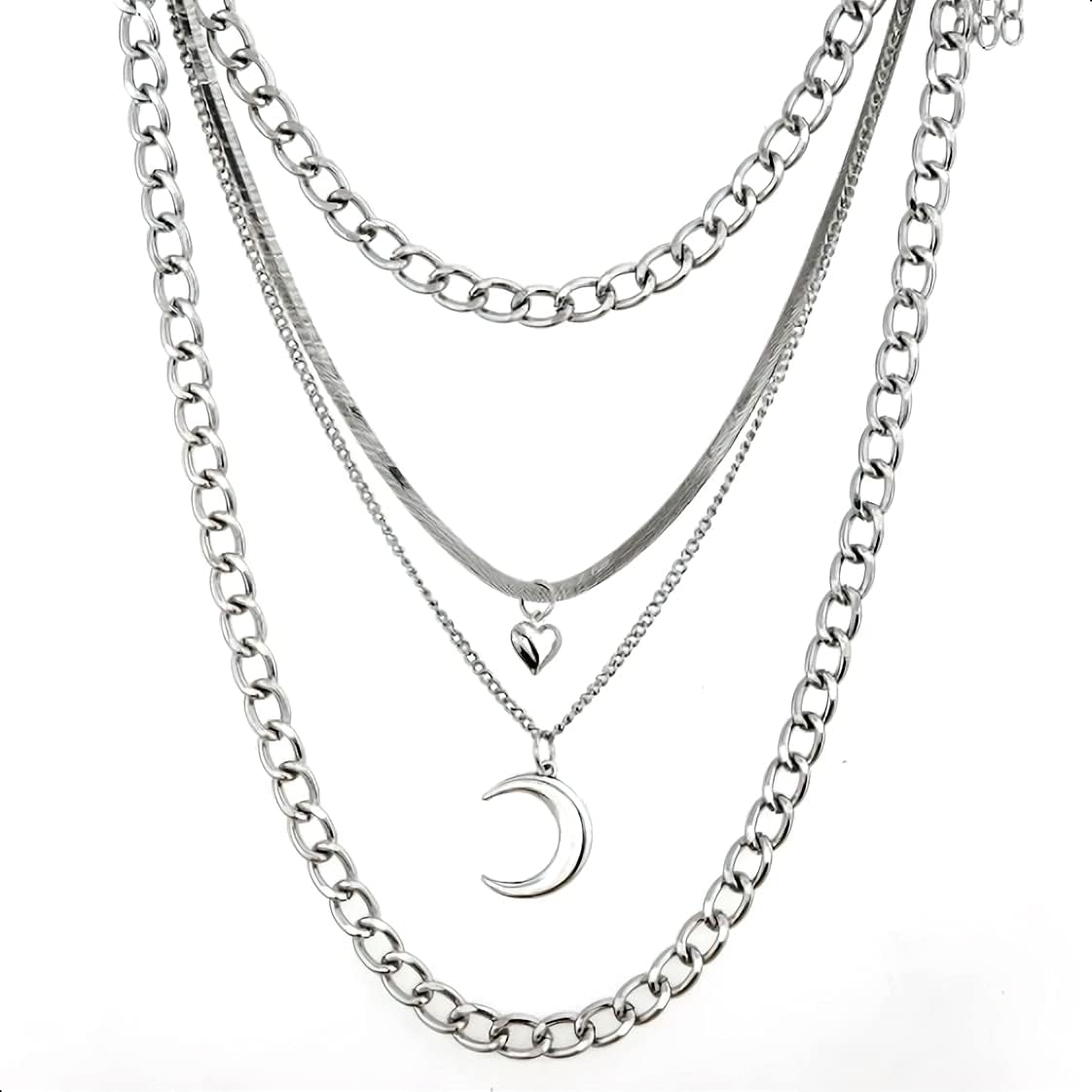 SACINA Collares góticos con forma de corazón de luna creciente ...