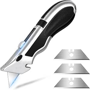 Utility Knife, Quick-Change Box Cutter Razor, Blade Storage in Handle ...