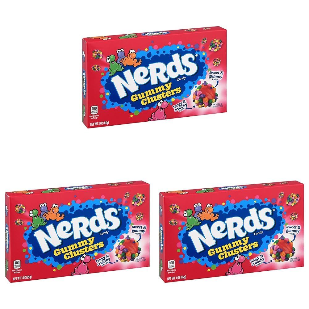 Amazon.com : Nerds Gummy Clusters Theater Box, 3 Ounce (Pack of 3 ...