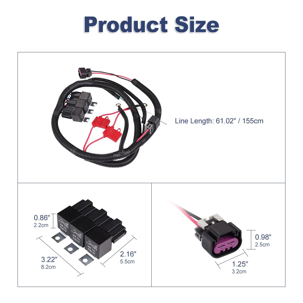 Snapklik.com : WMPHE Dual Electric Fan Upgrade Wiring Harness Kit ...