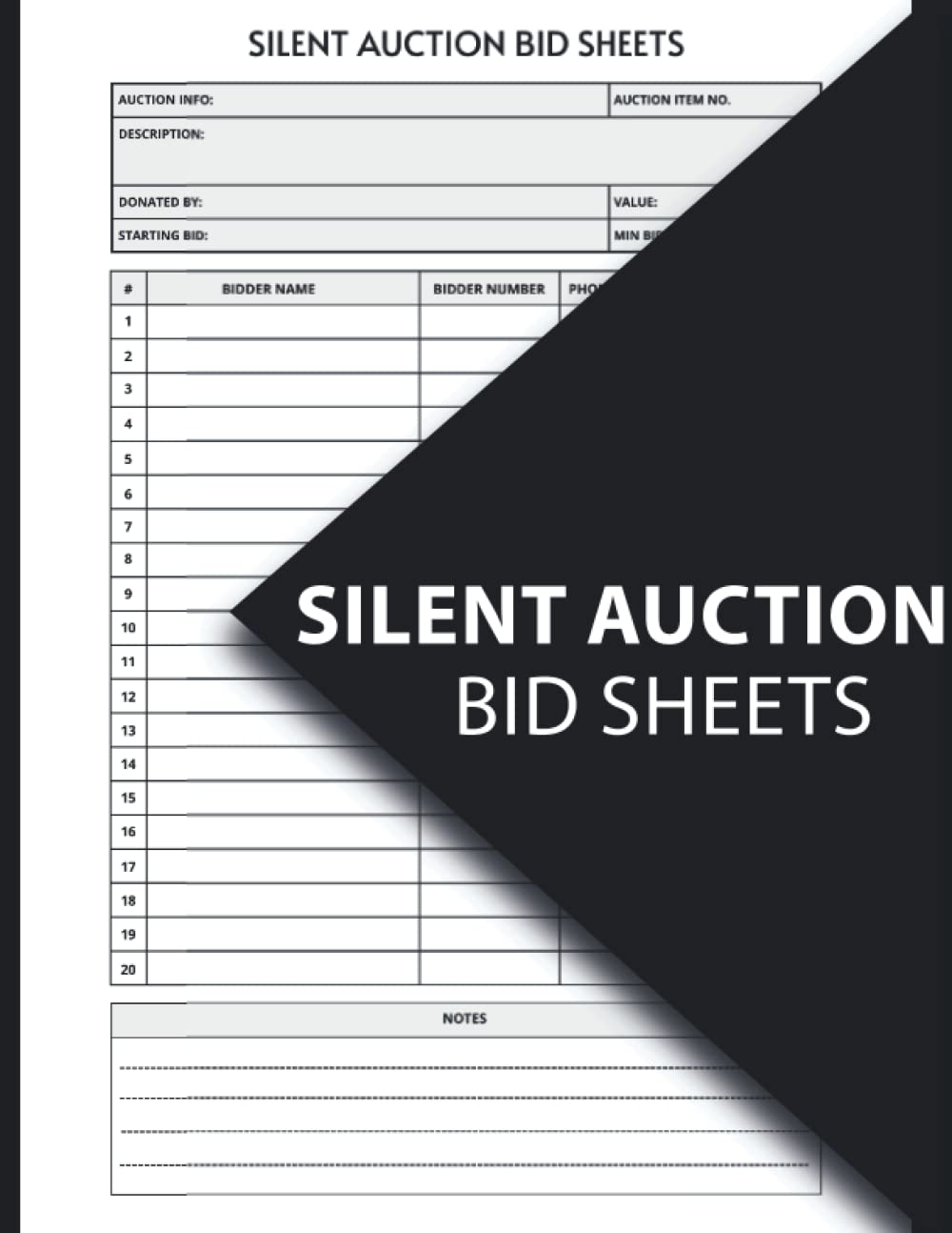 Buy Silent Auction Bid Sheets: All in one Fundraiser & Silent Auction ...