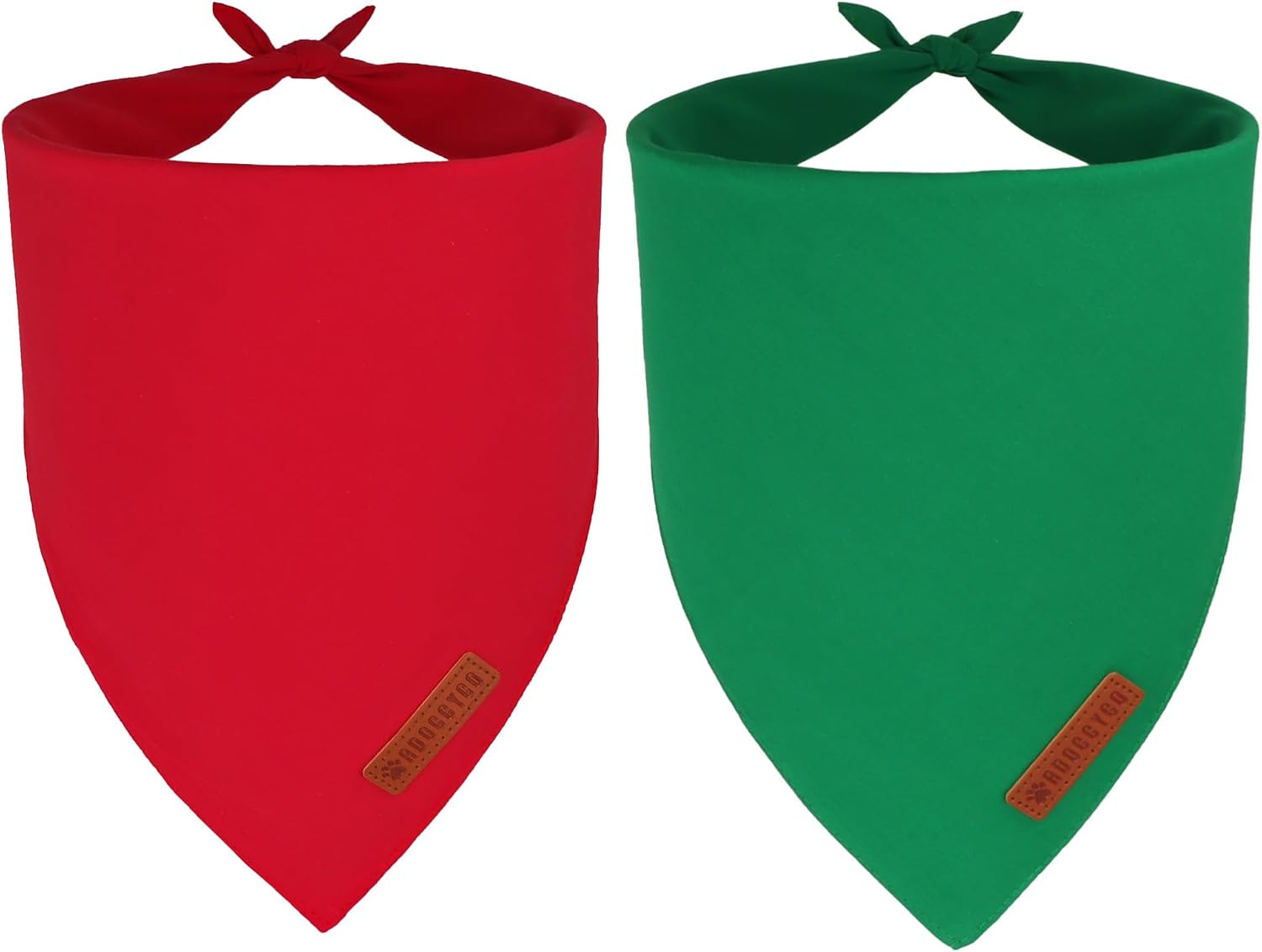 Amazon.com : ADOGGYGO 2 Pack Red Green Dog Bandanas, Soft Cotton Solid ...