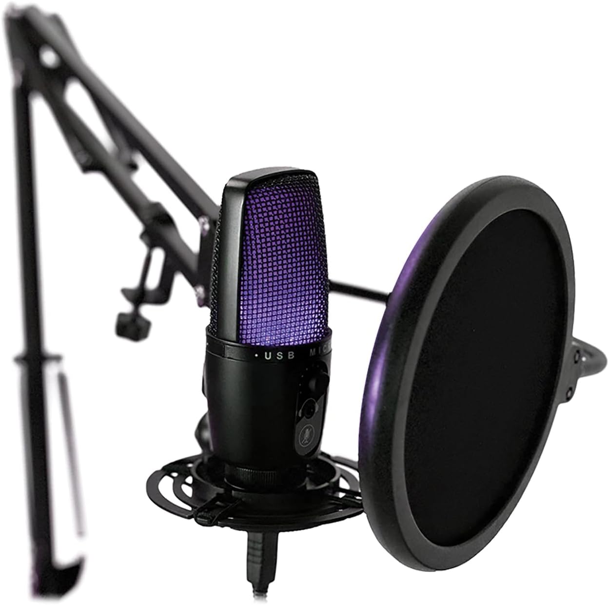 Amazon.com: QFX ULTRA HIGH RESOLUTION USB MICROPHONE WITH RGB STUDIO ...