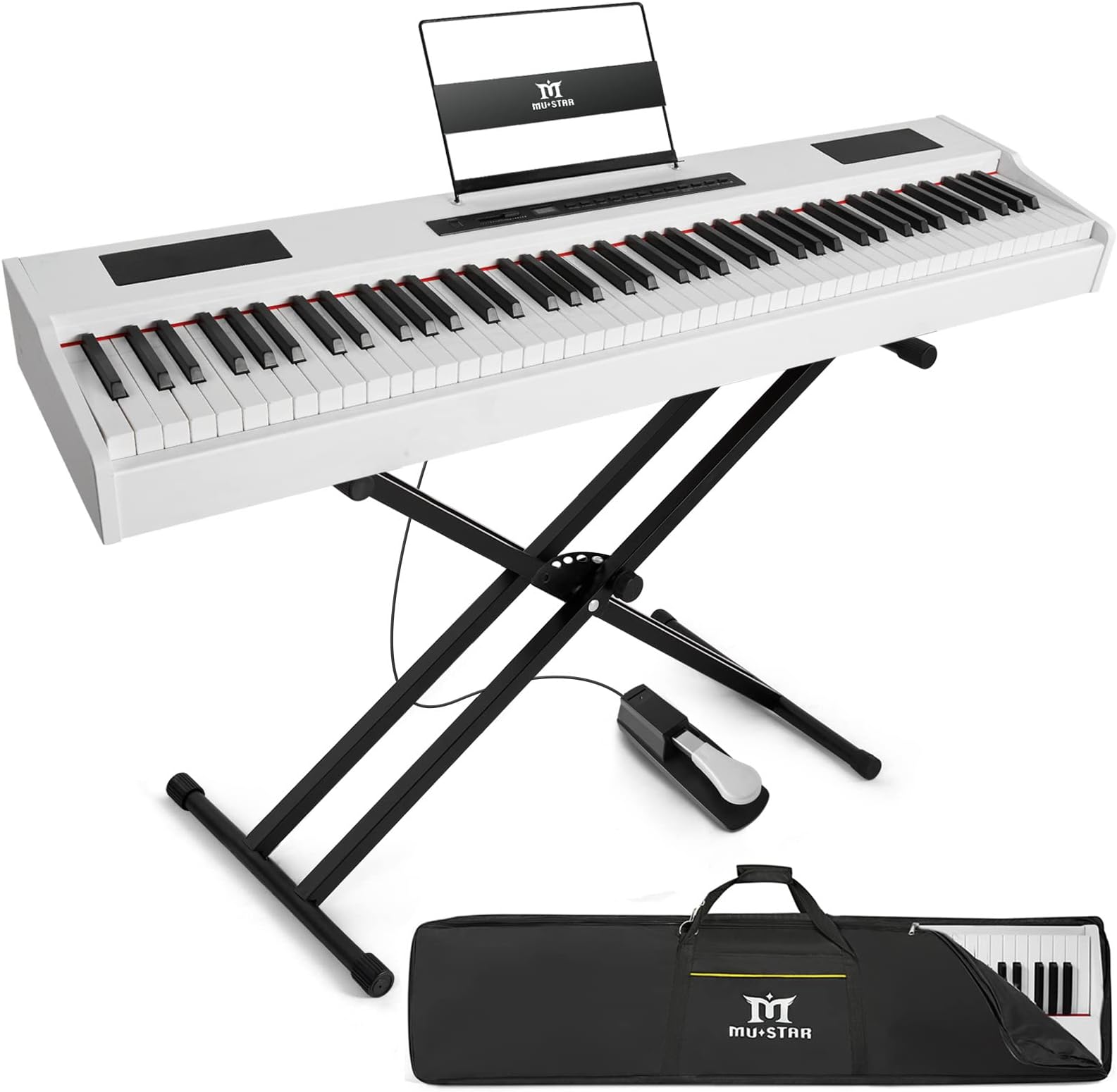 MUSTAR Digital Piano 88 Weighted Key with Stand, 88 Key Semi Weighted ...